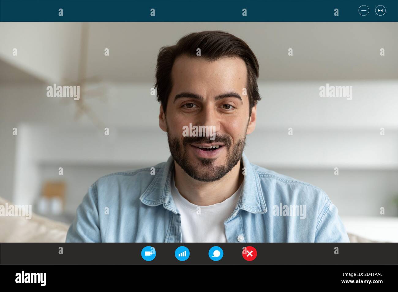 Caucasian man video call on hi-res stock photography and images - Alamy