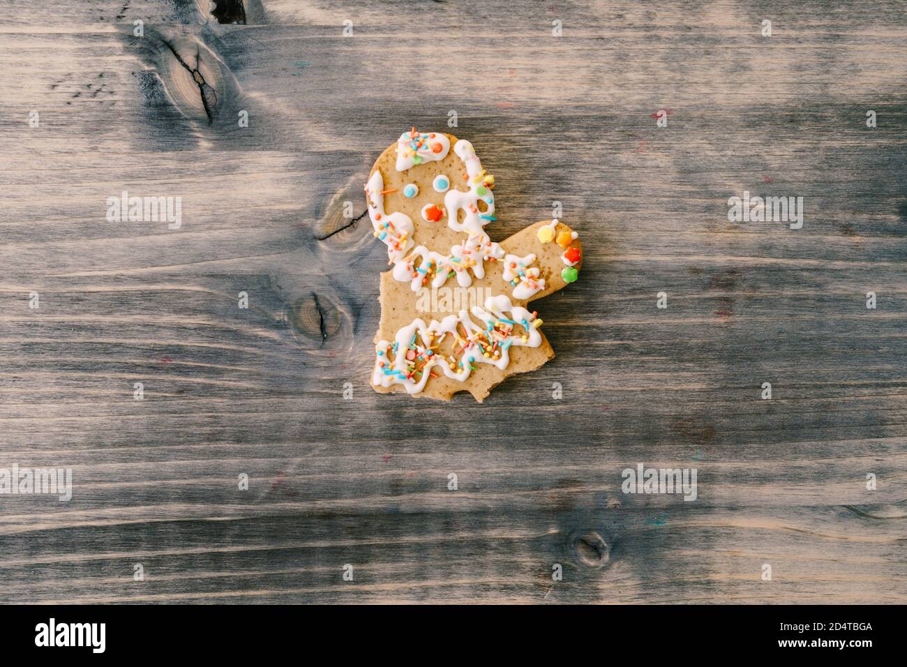 Partially eaten gingerbread man. Gingerbread in the shape of a man ...