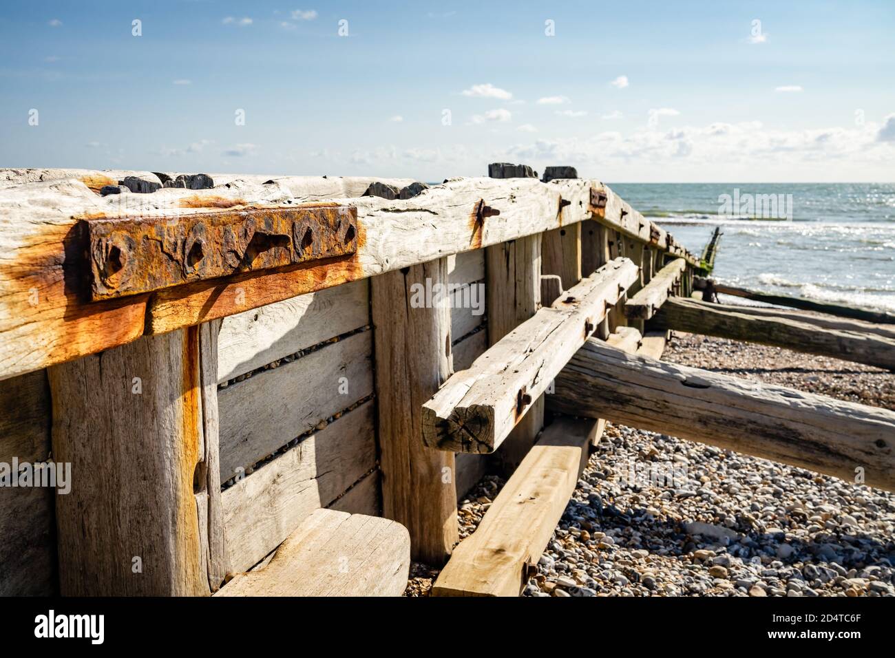 Wooden sea groyne hi-res stock photography and images - Alamy