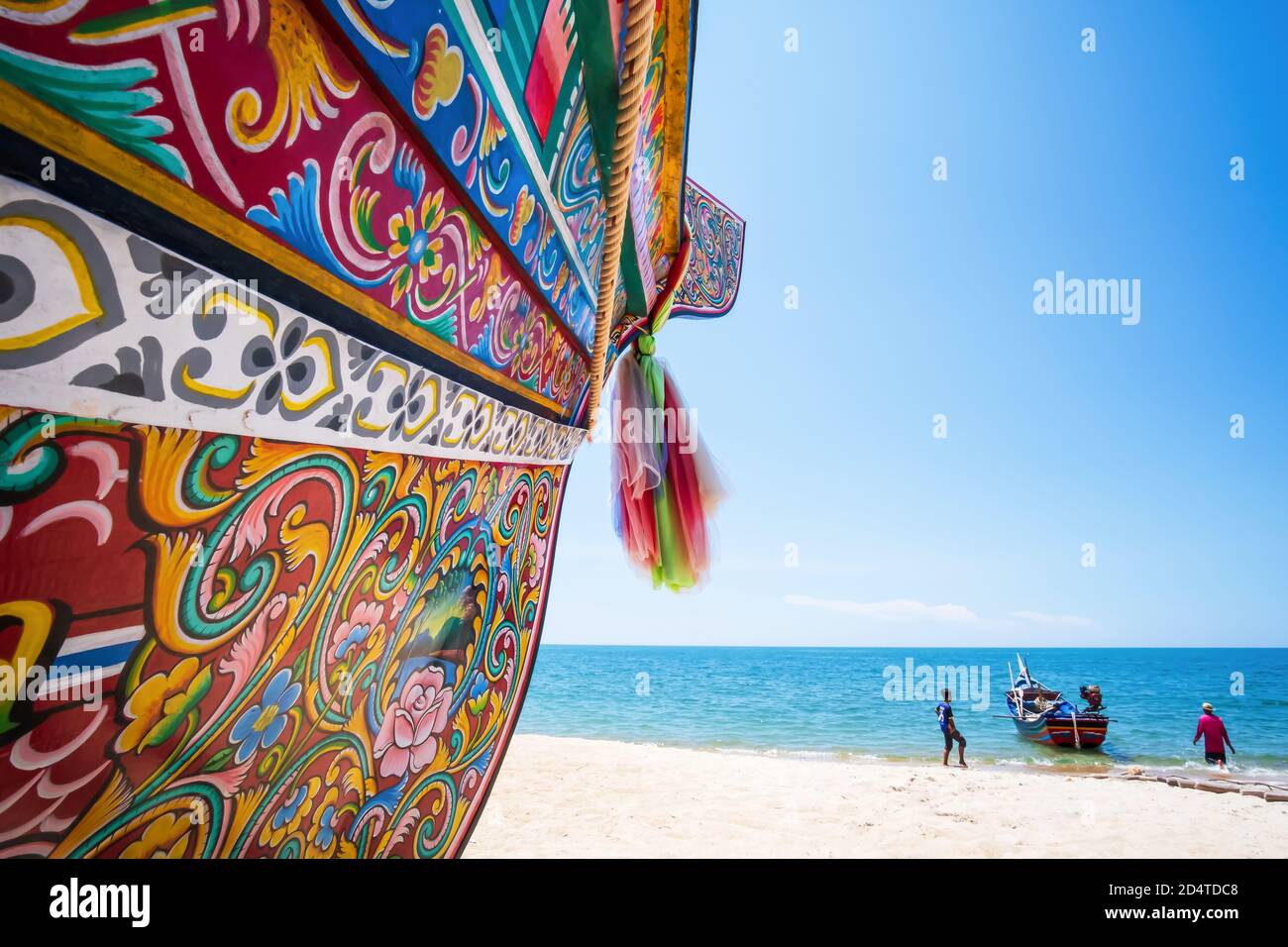 Traditional Malayu style art painting on Kolae boat at Banton Beach ...