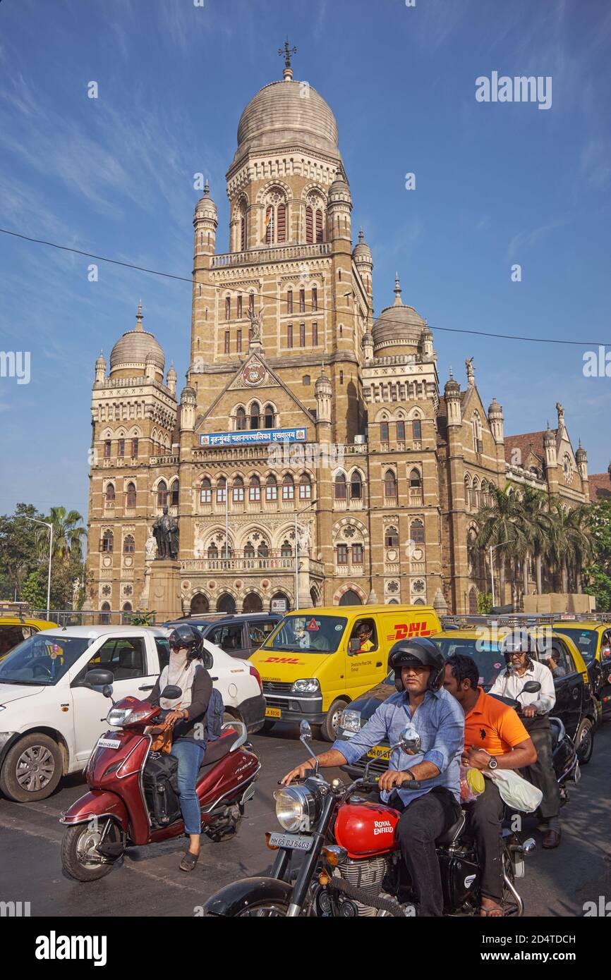The landmark, colonial-era Brihanmumbai Corporation Building (BMC), the ...