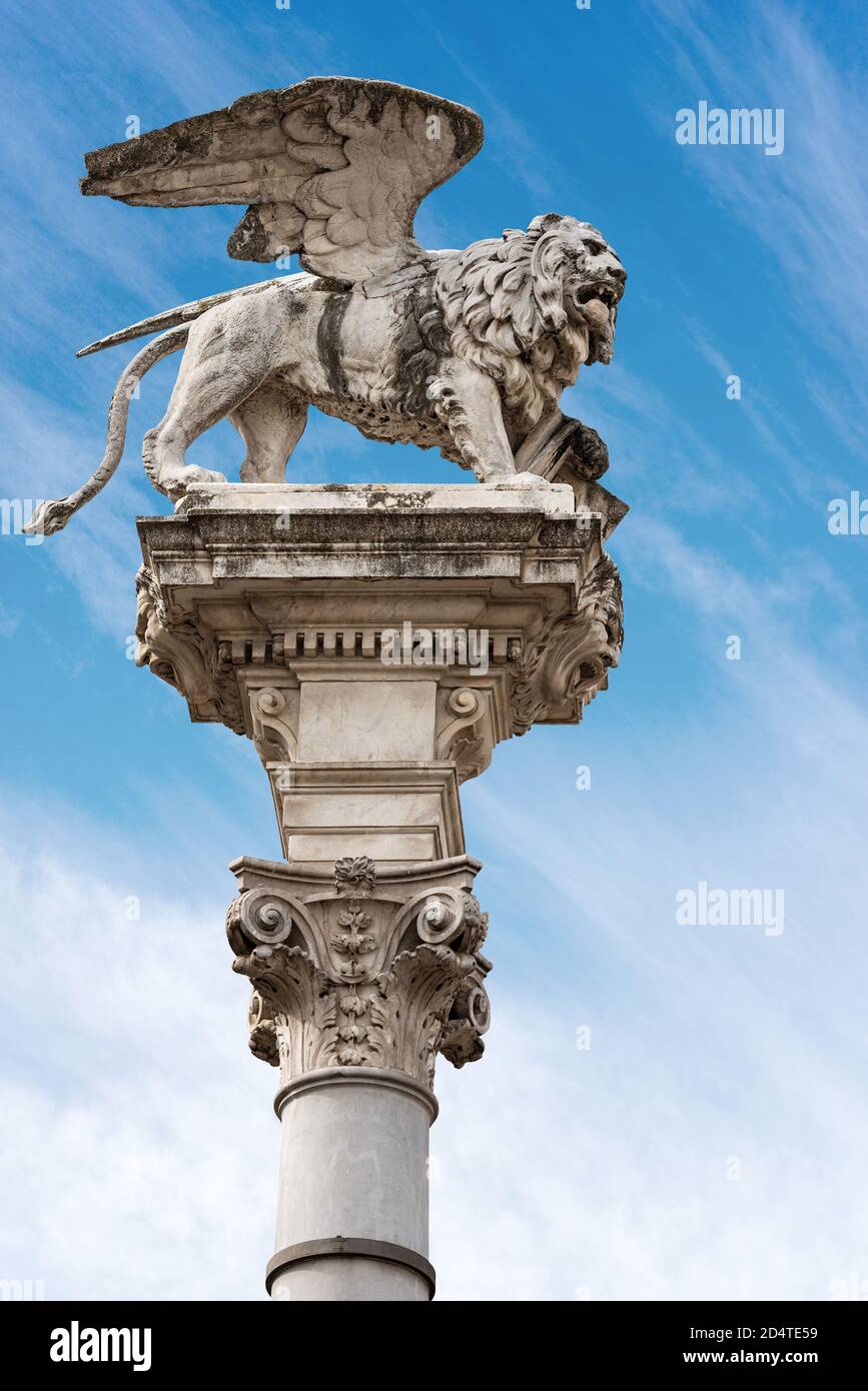 Marble statue of the Winged Lion of Saint Mark, symbol of the ...