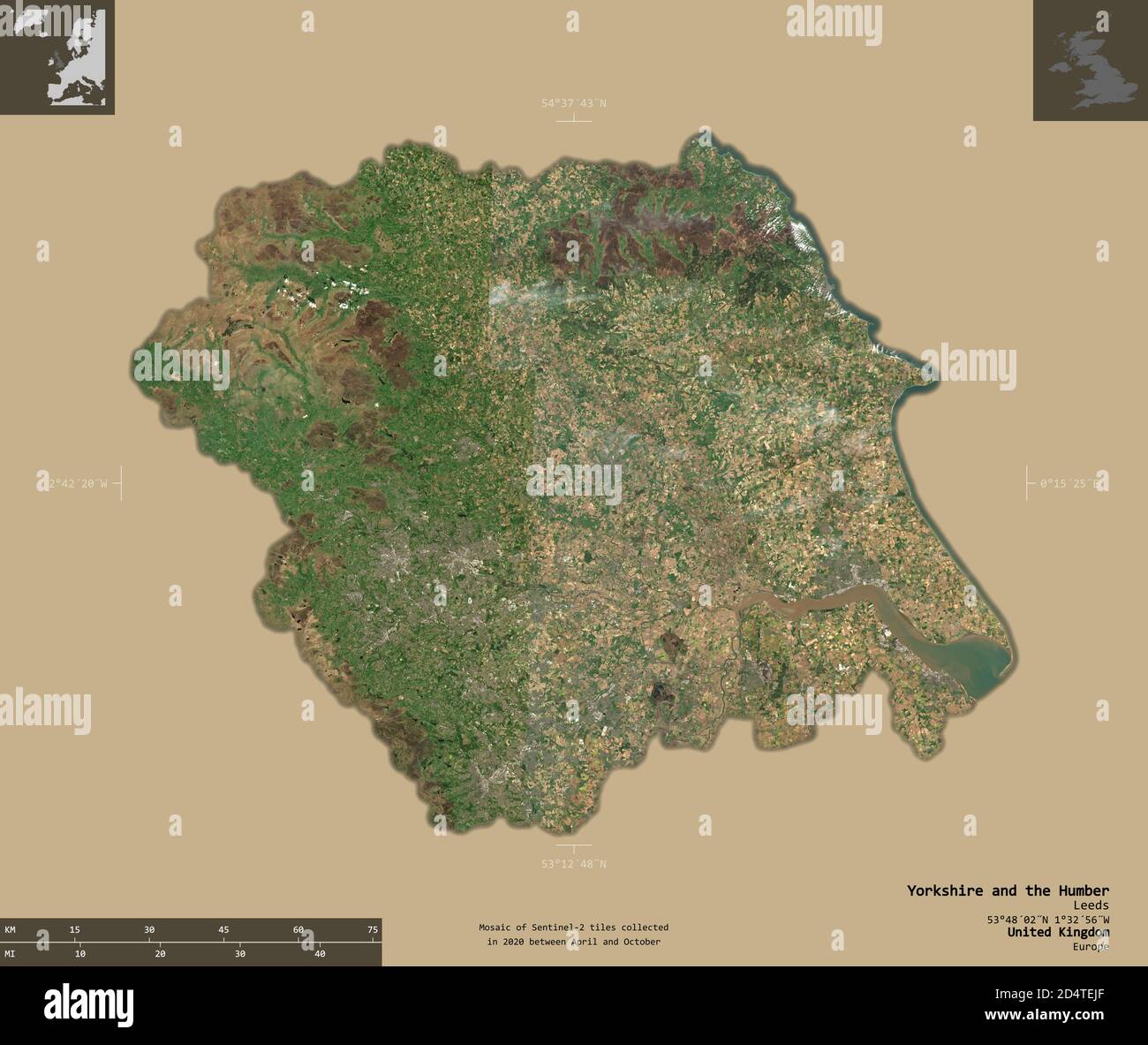 Yorkshire and humber satellite map hi-res stock photography and images ...