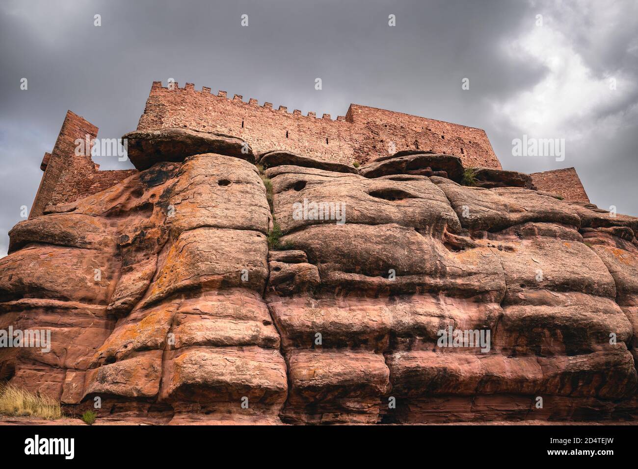 The Castle of Peracense on Top of a Rock Formation in Teruel, Spain ...