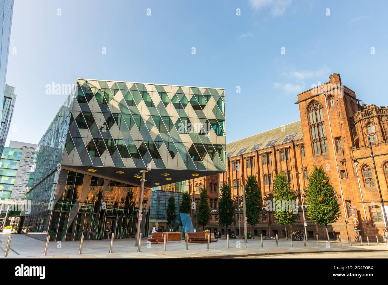 Old and new buildings on Deansgate in Manchester City Centre Stock ...