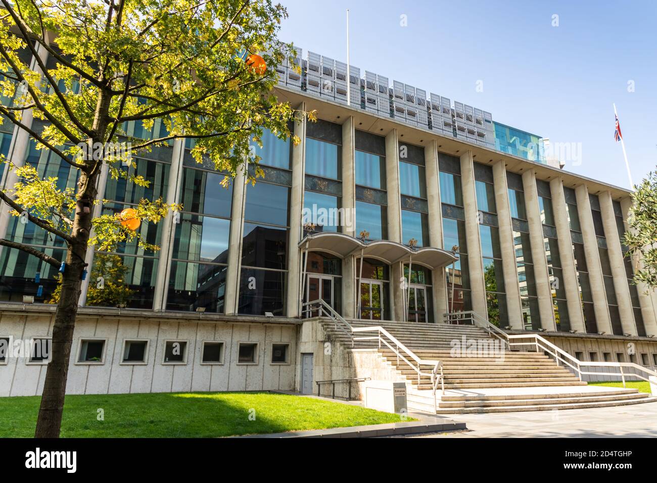 Entrance to Manchester Crown Court building in Crown Square ...