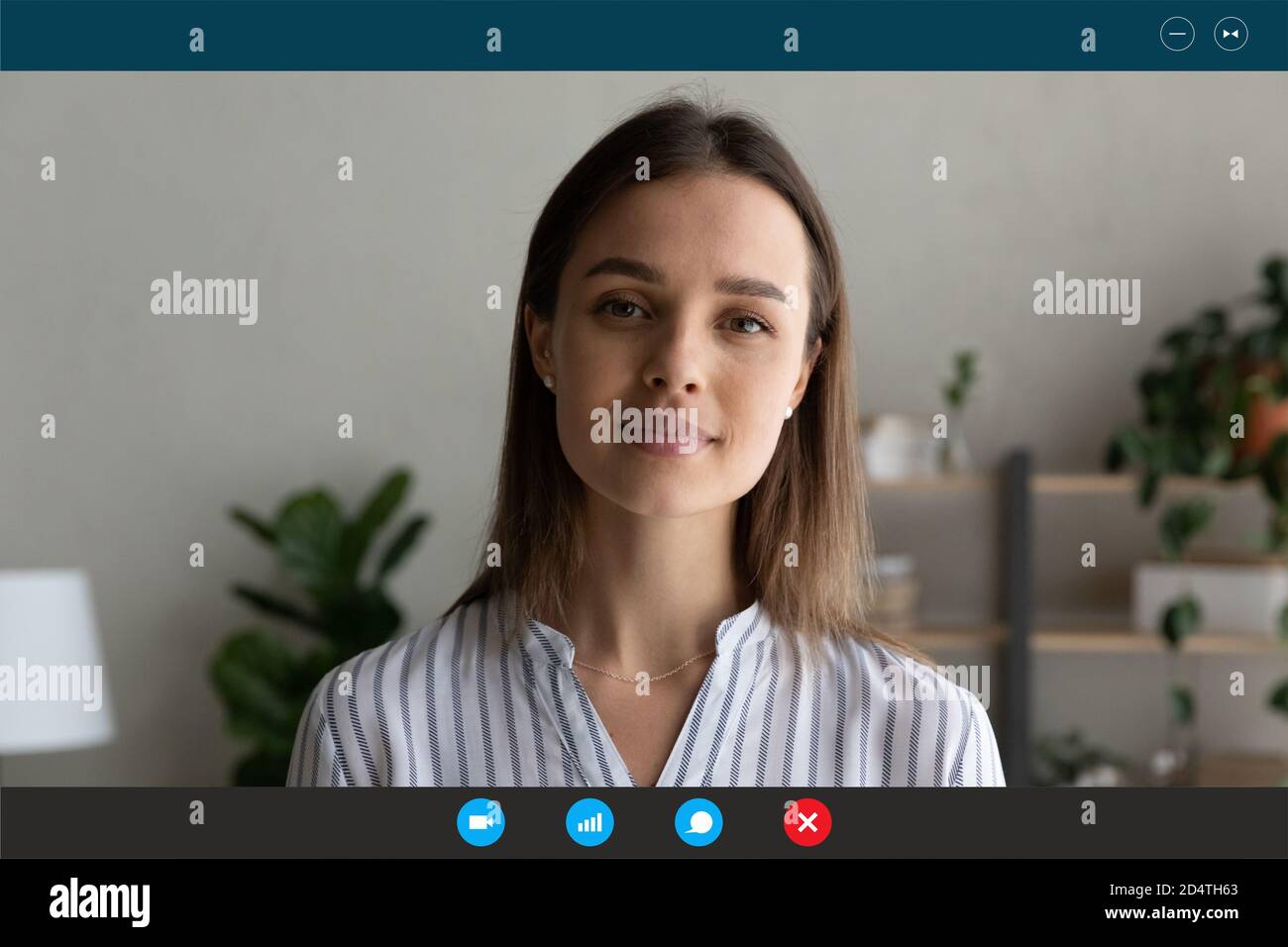 Screen view of Caucasian businesswoman have webcam call Stock Photo - Alamy