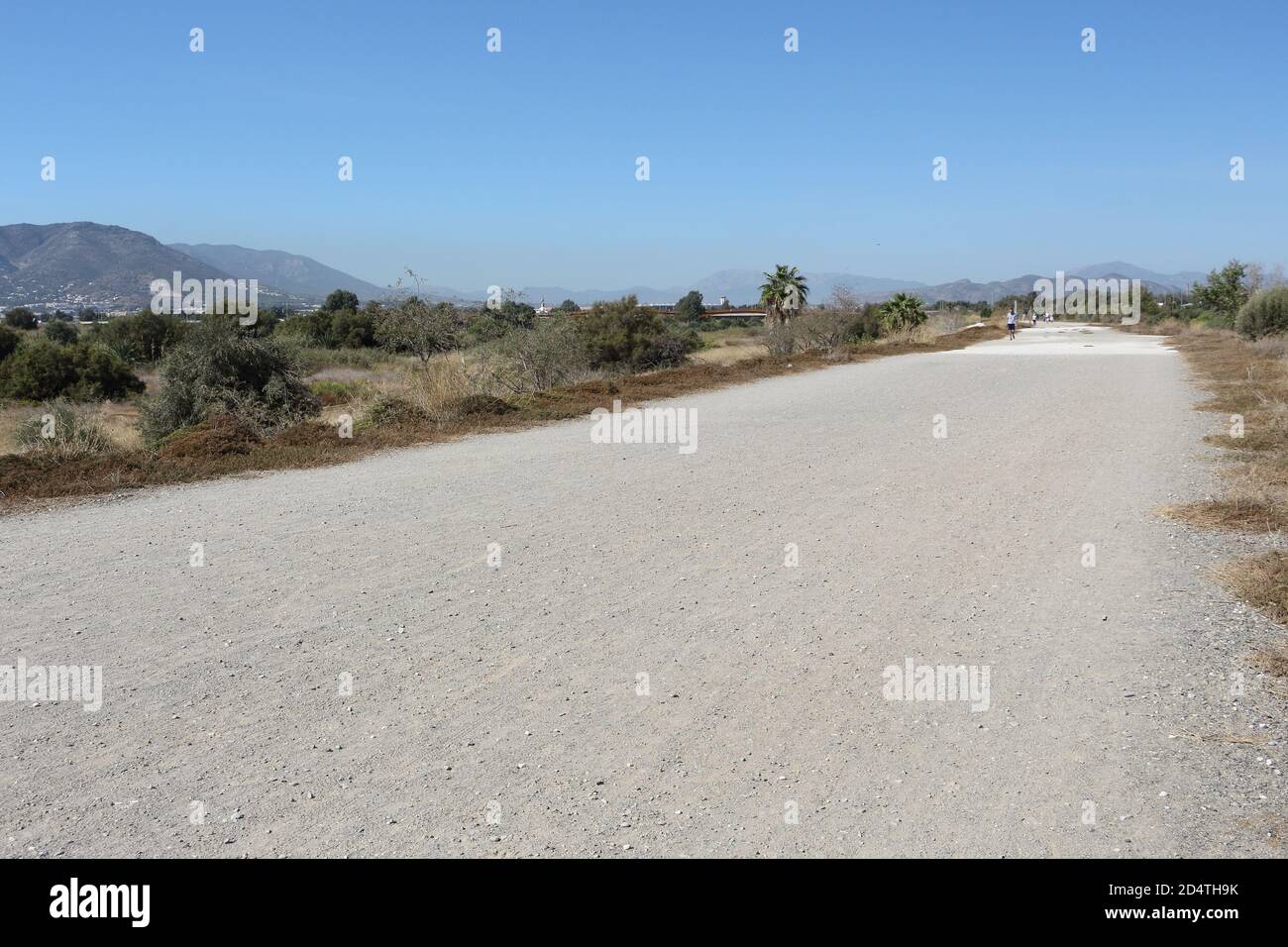 path through Guadalhorce river estuary nature reserve , Malaga, Spain ...