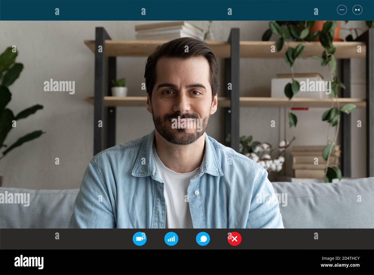 Caucasian man video call on hi-res stock photography and images - Alamy