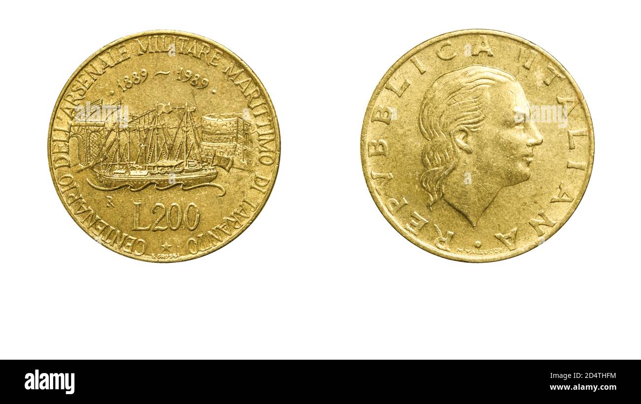 Coin italian 200 lira hi-res stock photography and images - Alamy