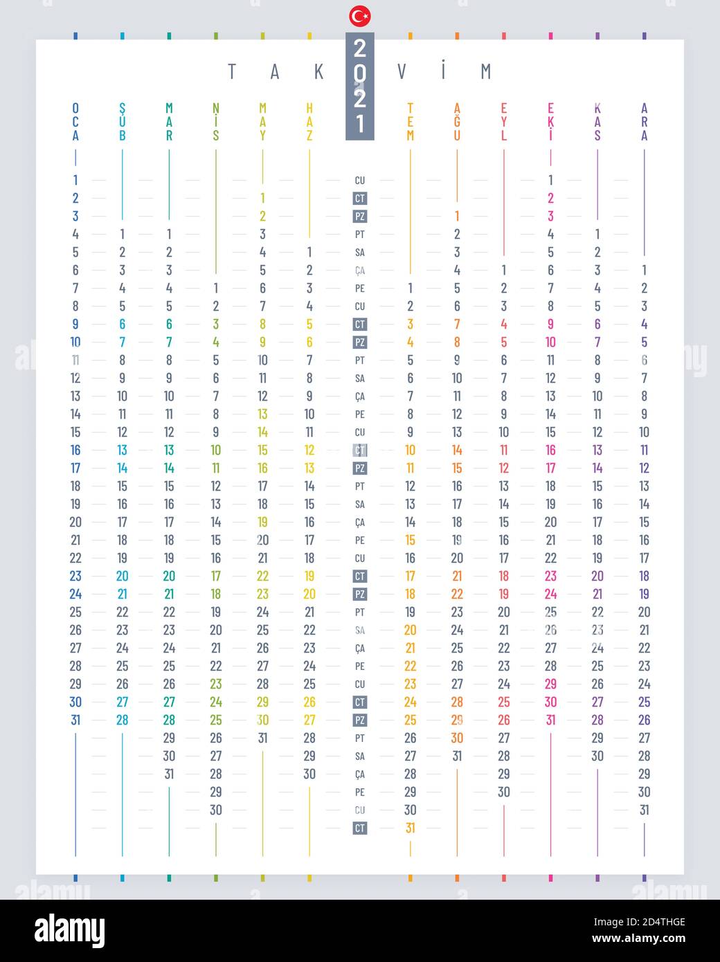Linear poster calendar 2021 vector design. Vertical calendar template ...