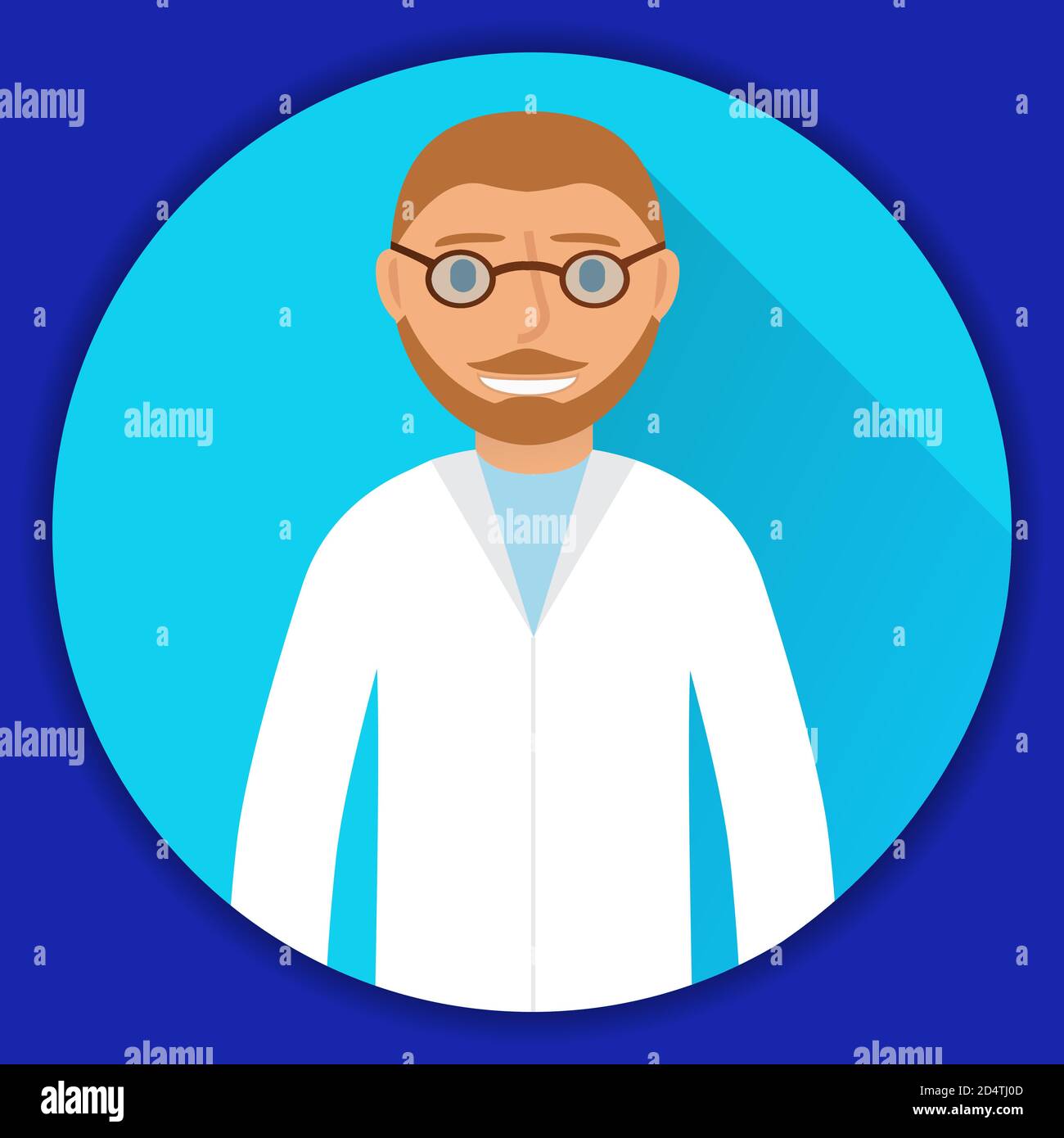 The therapist of health service in white clothes of avatars. In flat ...