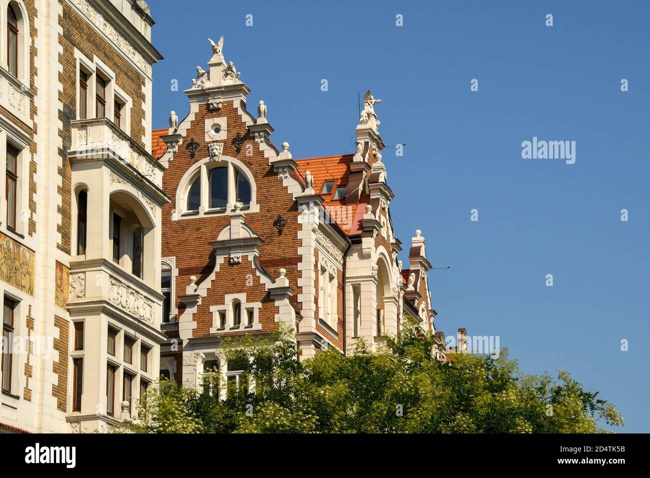 Prague, Czech Republic - July 2018: Exterior of an old building in the ...
