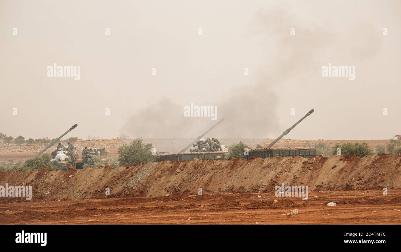 Turkish army tanks inside Syria, the war on terror Stock Photo - Alamy