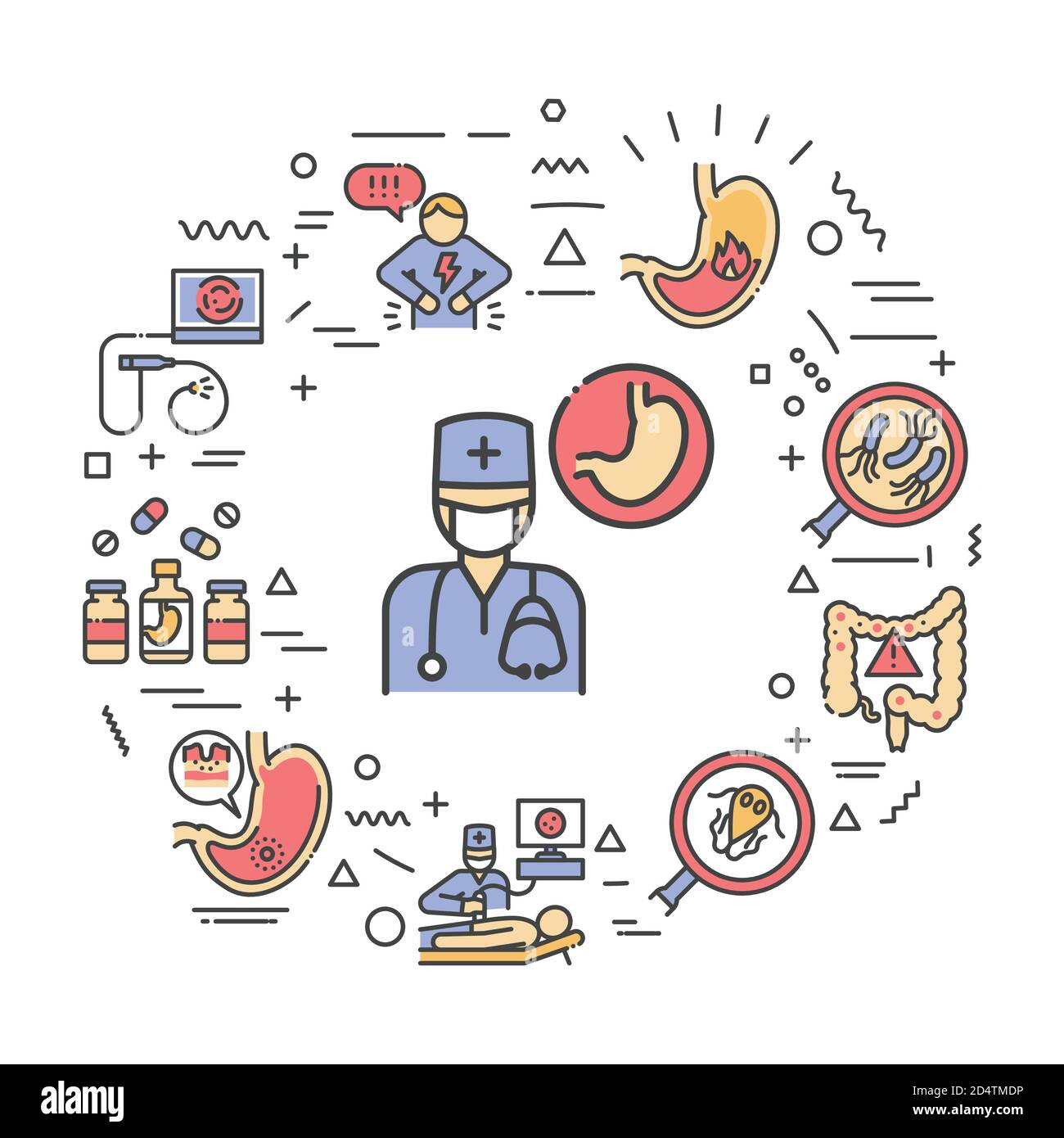 Gastroenterology web banner. Abdominal medical examination ...