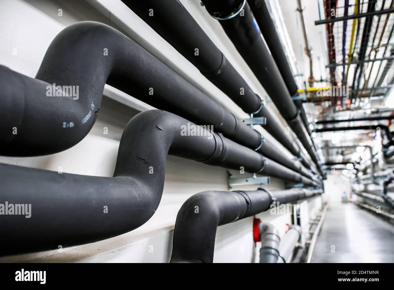 Laying of engineering networks. Ventilation pipes. Air conditioning of ...