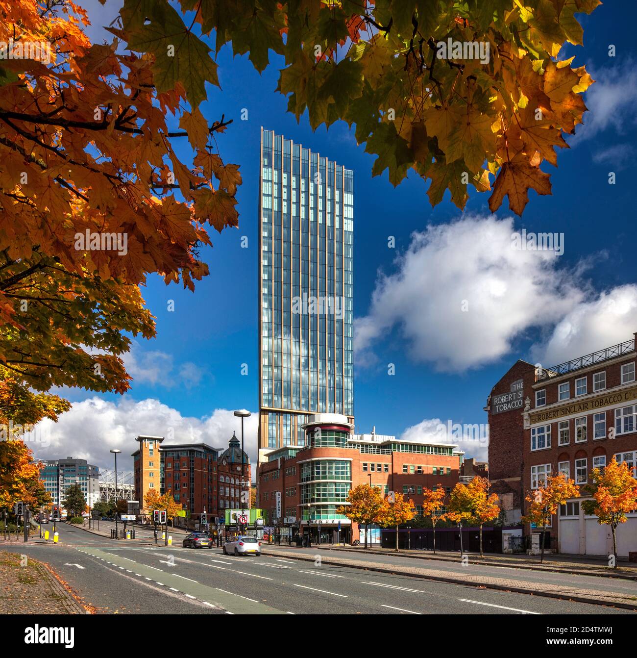 An Autumnal external daytime view of Hadrian Tower in Newcastle upon ...