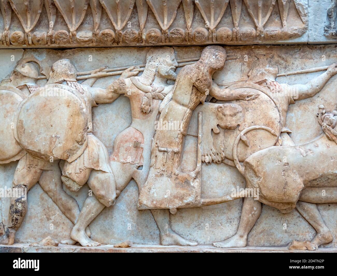 Delphi, Greece - October 04 2020: Ancient Greek Temple Frieze detail ...