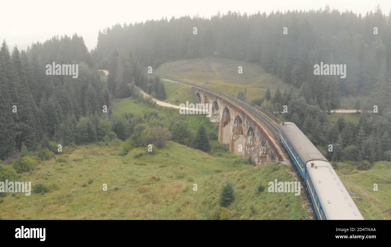 The train rides on the rails Stock Photo - Alamy