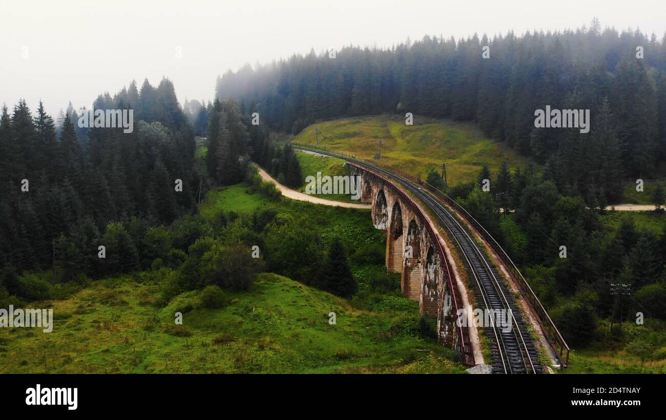 Beautiful scenery of bridge with railway Stock Photo - Alamy