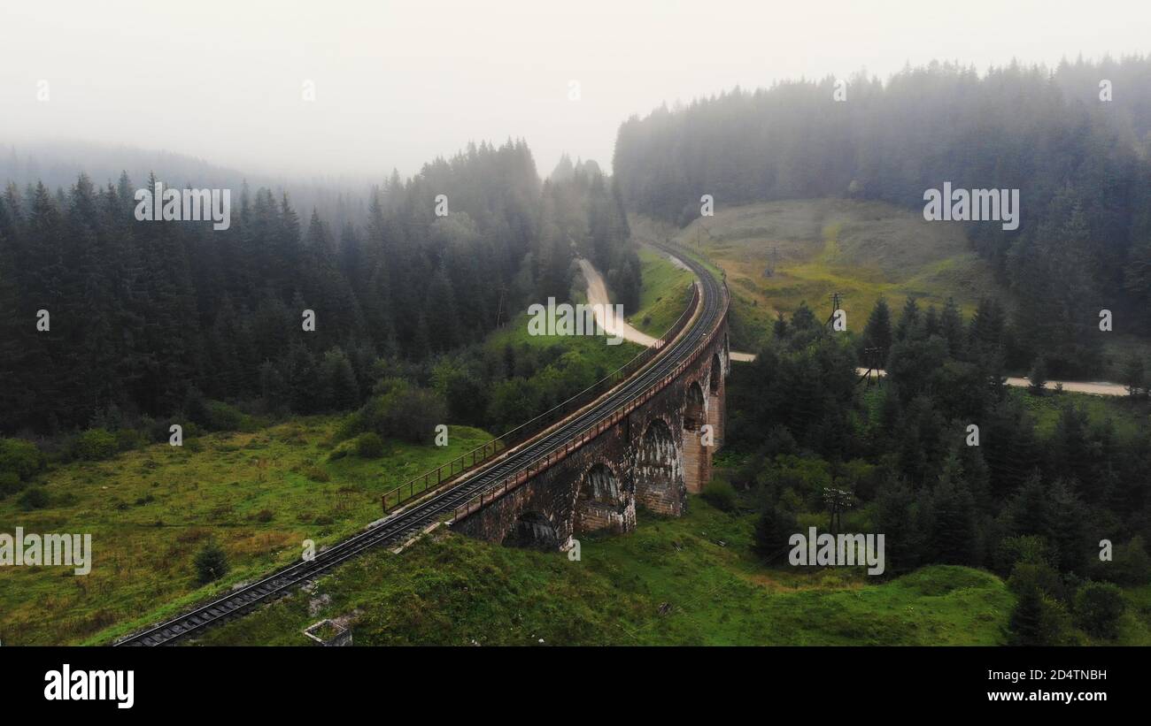 Unique arched viaduct bridge in the Carpathians Stock Photo - Alamy