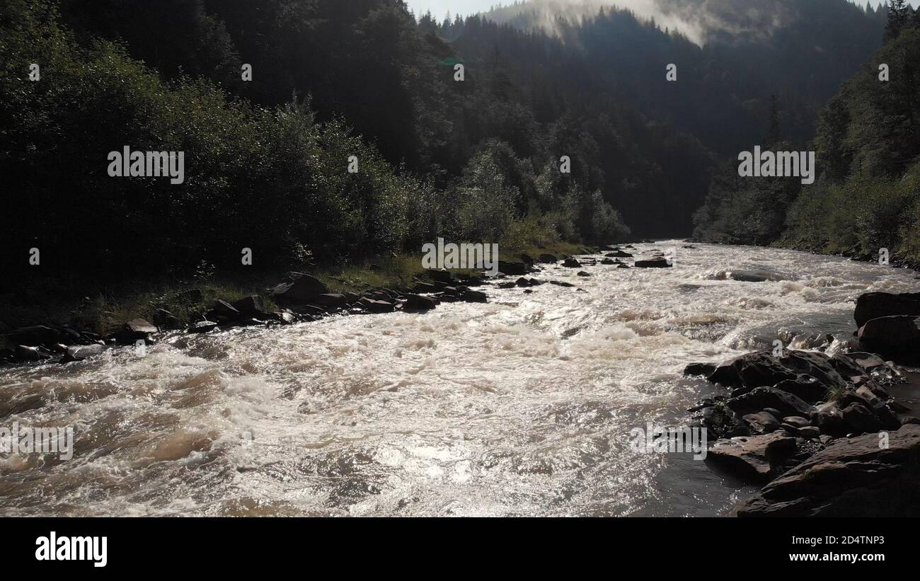 Water seethes in mountain river hi-res stock photography and images - Alamy