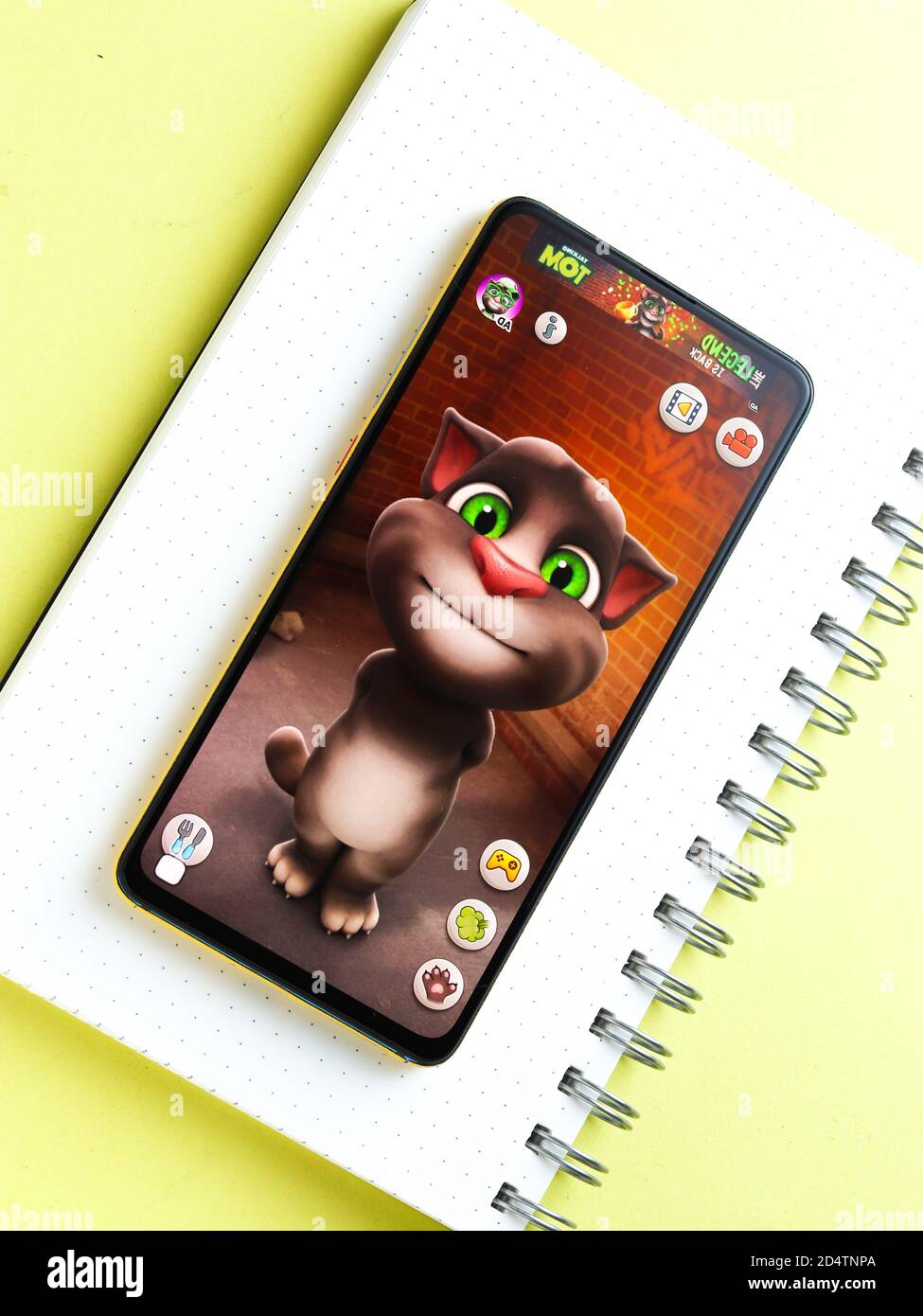 Assam, india - October 11, 2020 : Talking tom logo on phone screen ...