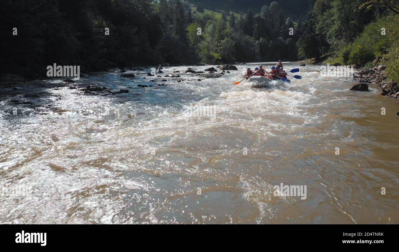 Rafting on a mountain river Stock Photo - Alamy