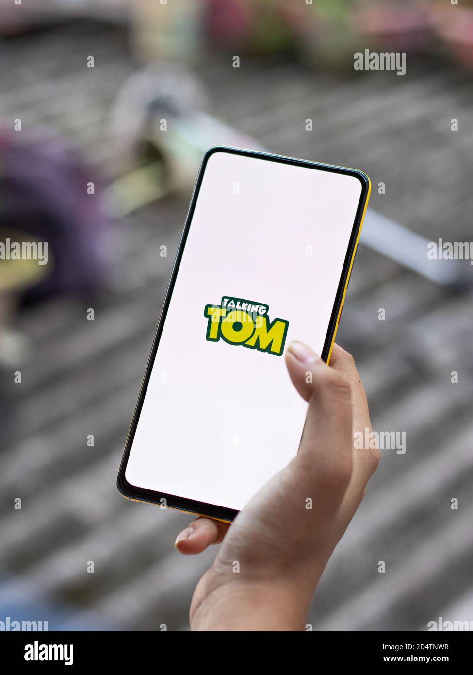 Assam, india - October 11, 2020 : Talking tom logo on phone screen ...