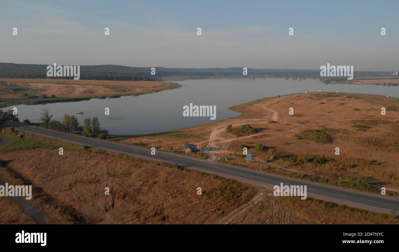 Top view of beautiful lake Stock Photo - Alamy