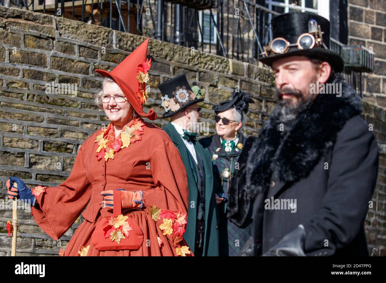 Steampunks attend the 'socially distanced' Haworth Steampunk Weekend ...