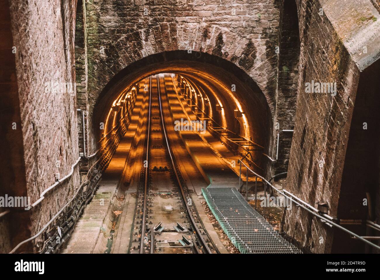 Beautiful shot of a tram railway tunnel in Heidelberg, Germany Stock ...