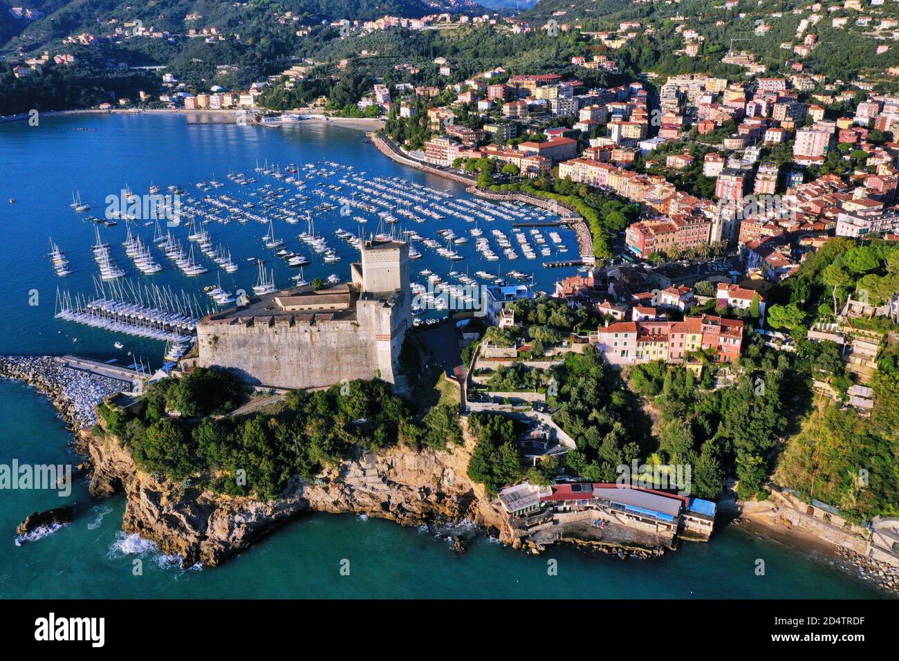 Aerial view of Lerici, La Spezia province, Liguria / Italy Stock Photo ...
