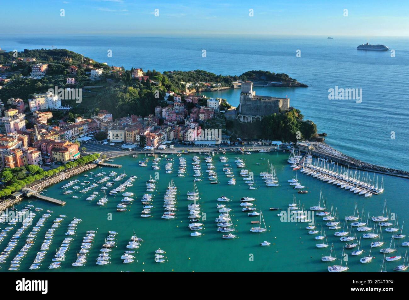 Aerial view of Lerici, La Spezia province, Liguria / Italy Stock Photo ...