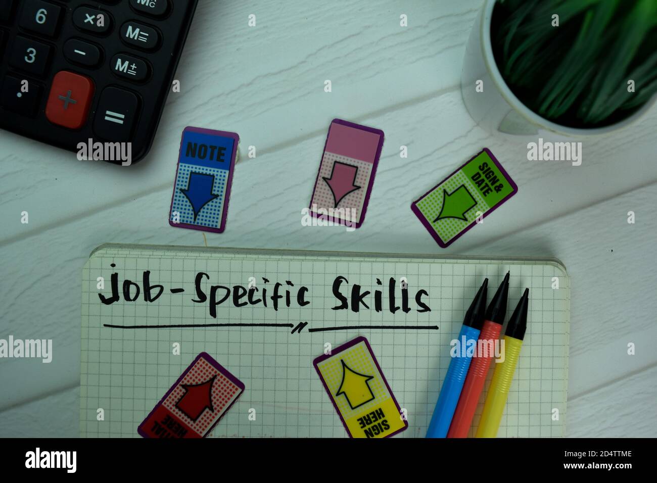 Job-Specific Skills write on a book isolated on office desk Stock Photo ...