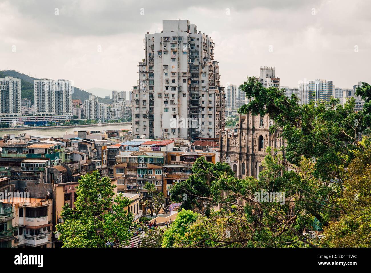 View of the Ruins of the famous St.Paul Church in the middle of the ...