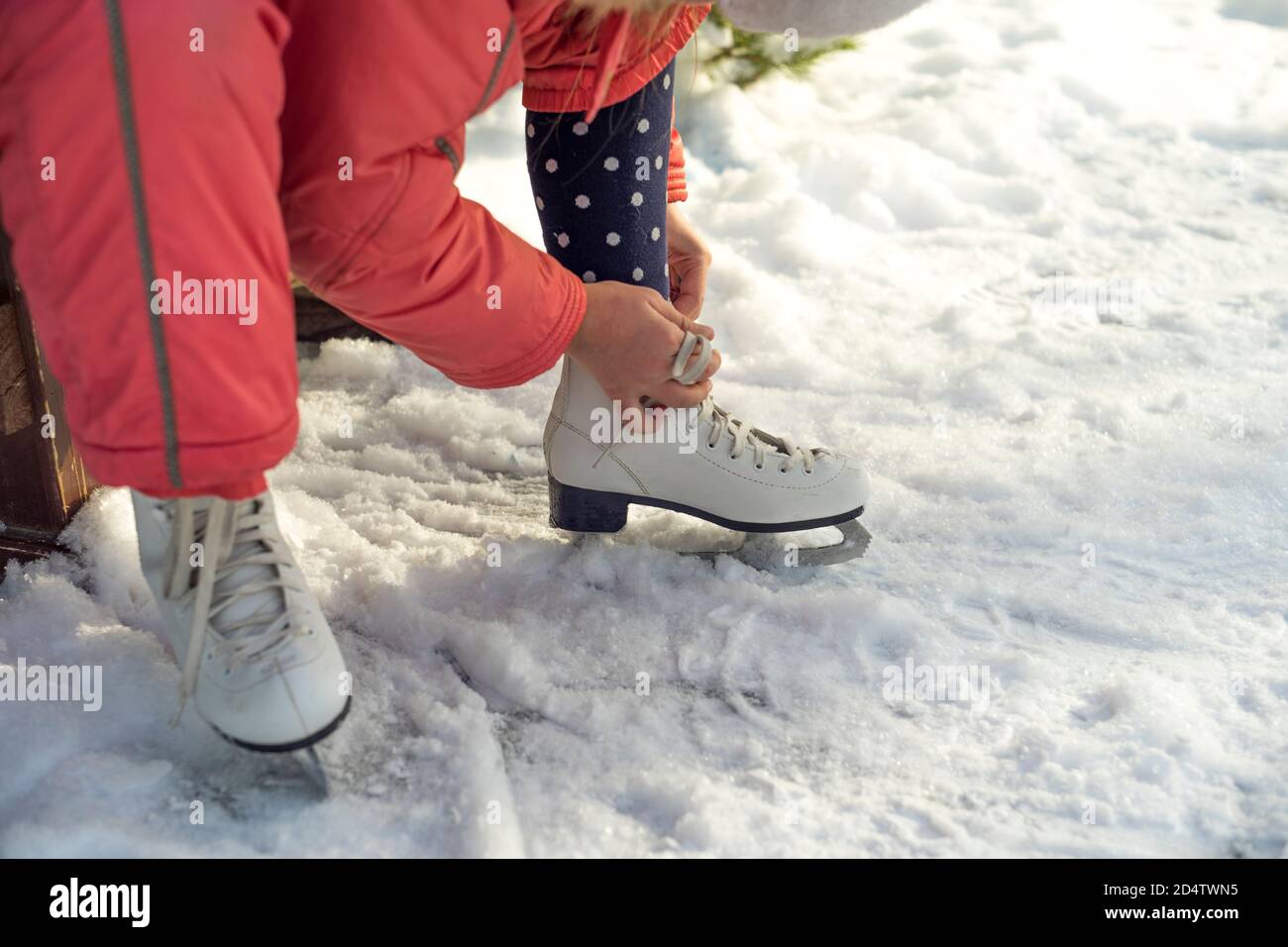 Female ice skater close up shoe hi-res stock photography and images - Alamy