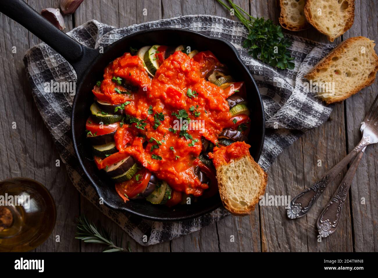 Cooked vegetable ratatouille, traditional vegetable dish Stock Photo ...