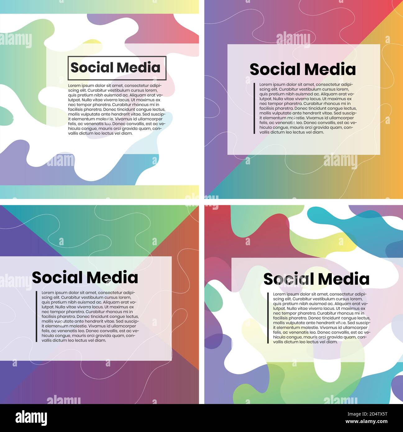 Colorful Curve Template Best for Social Media and Promotion Stock ...