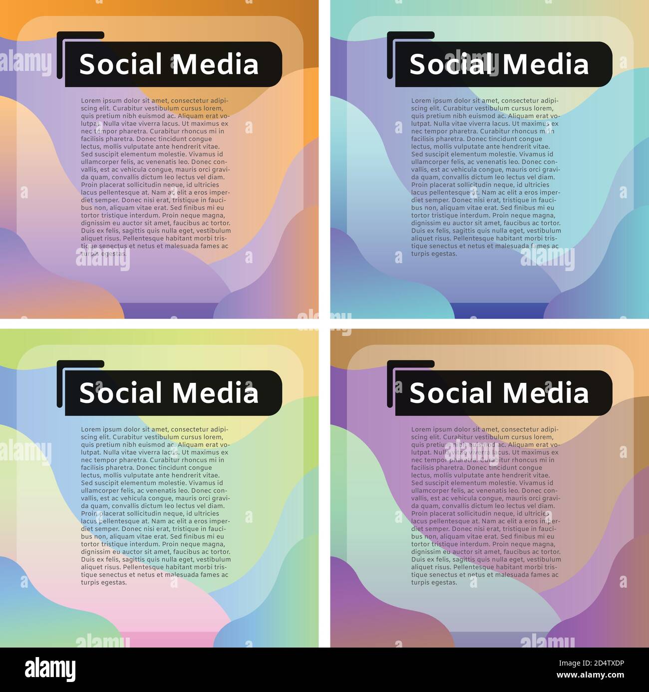 Social media set templates Cut Out Stock Images & Pictures - Alamy