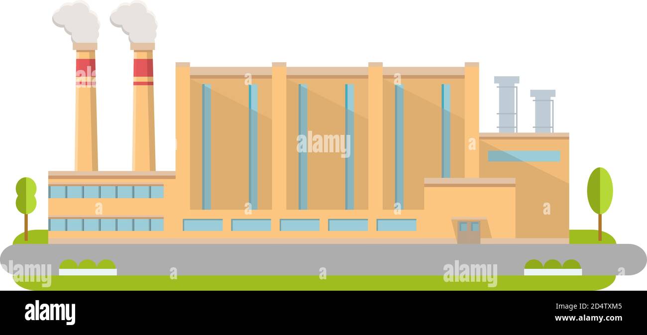Industrial factory in flat style a vector.Manufacturing engineering ...