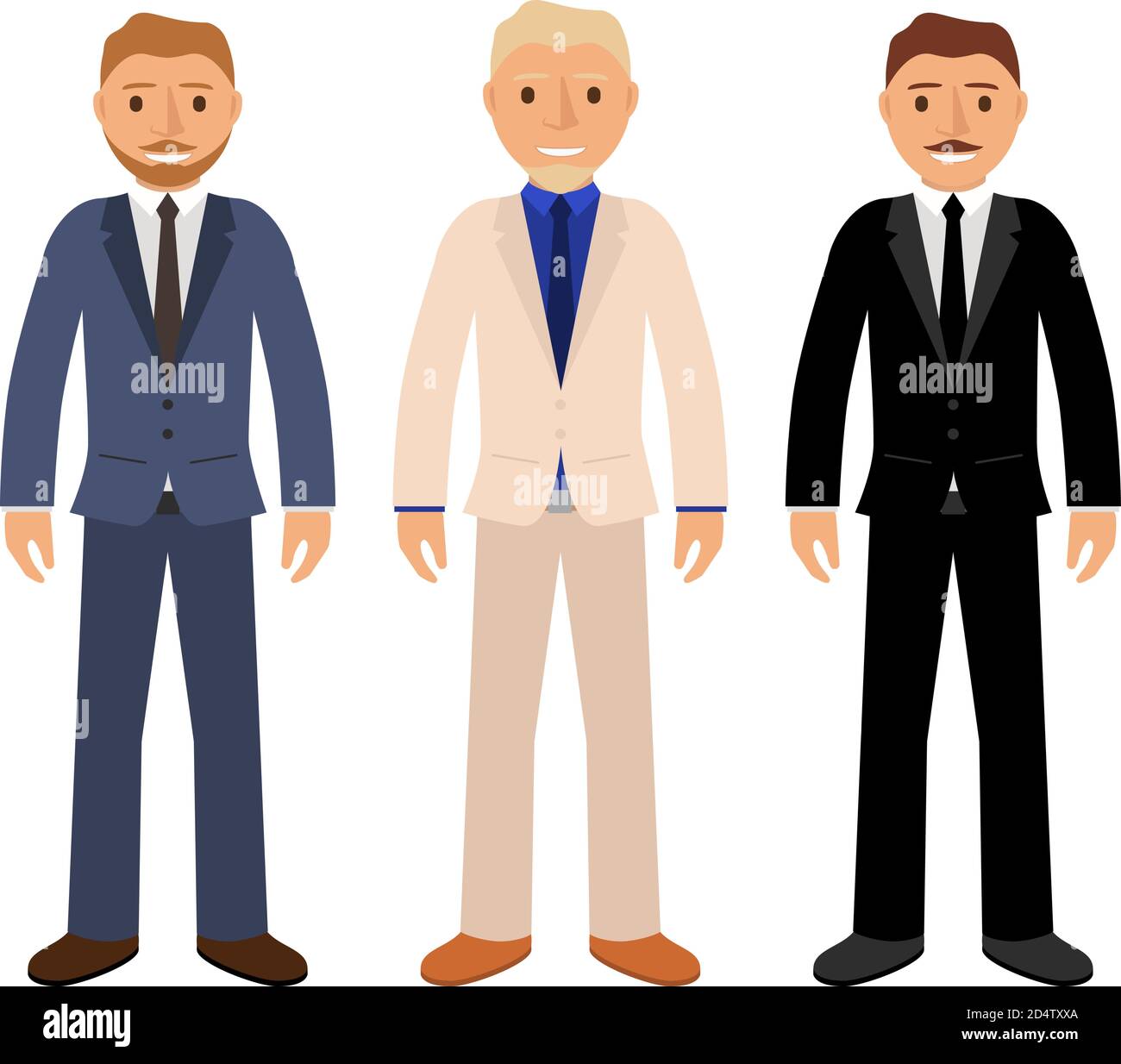 Set characters cartoon by young men business suits clothes Stock Vector ...