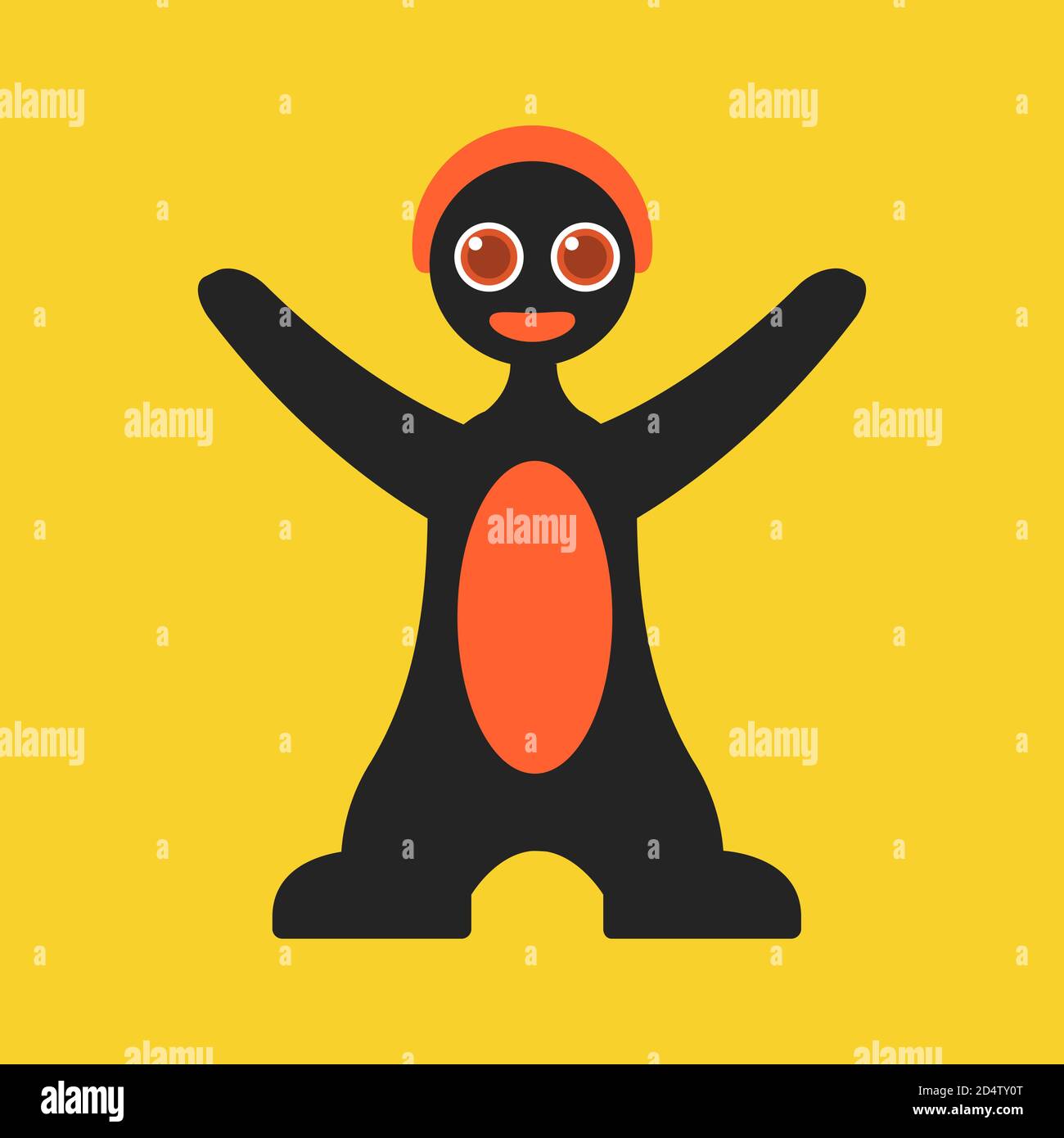 Funny Monster cartoon happy character the lovely smiling cheerful Stock ...