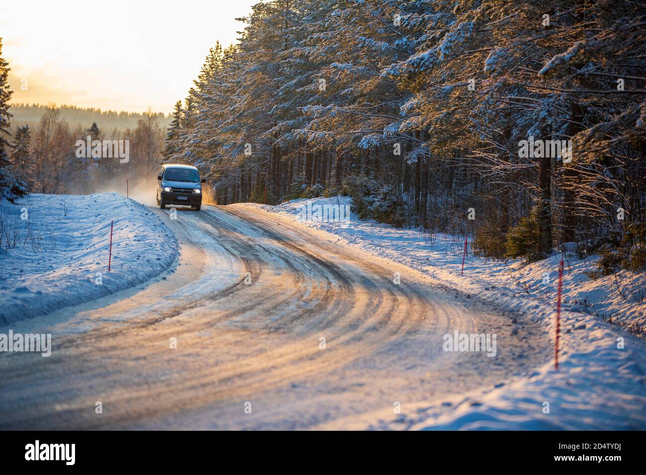 Van driving on forest road hi-res stock photography and images - Alamy