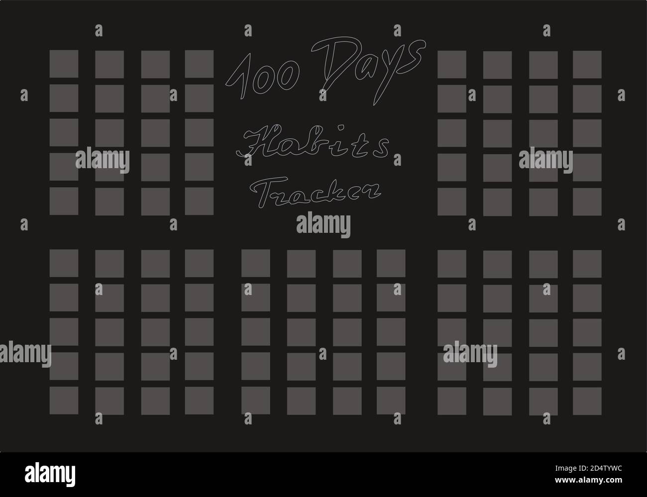 Vector illustration habits tracker planning for notebook, information ...