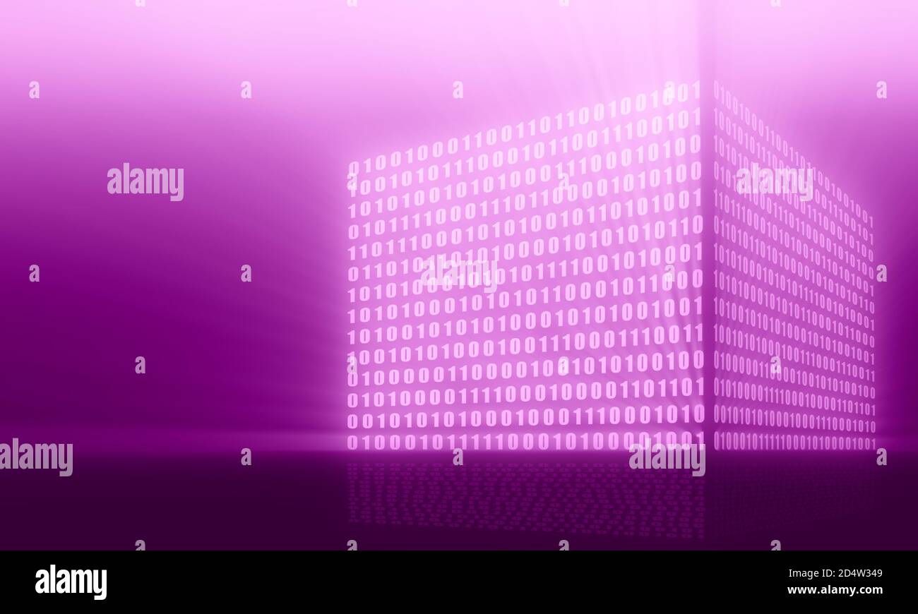 Binary code cube Stock Photo - Alamy