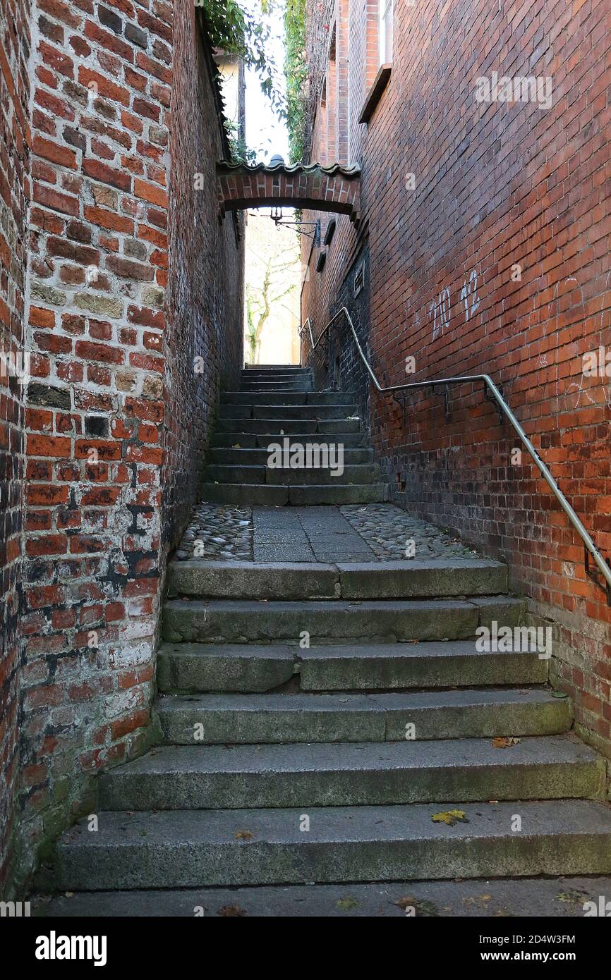Stone staircase between buildings Stock Photo - Alamy