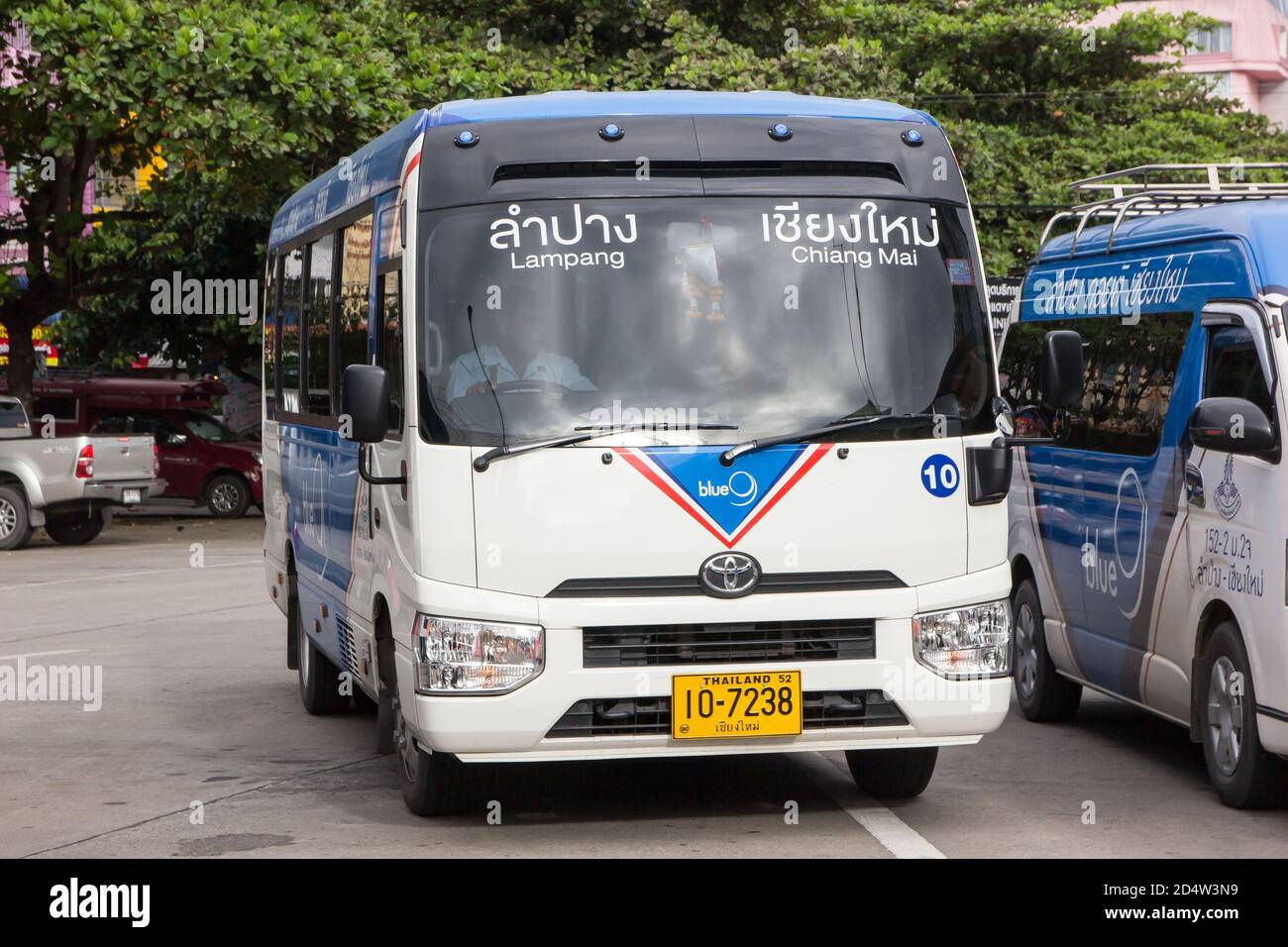 Chiangmai, Thailand - October 10 2020: Mini Bus of Blue9 Company ...