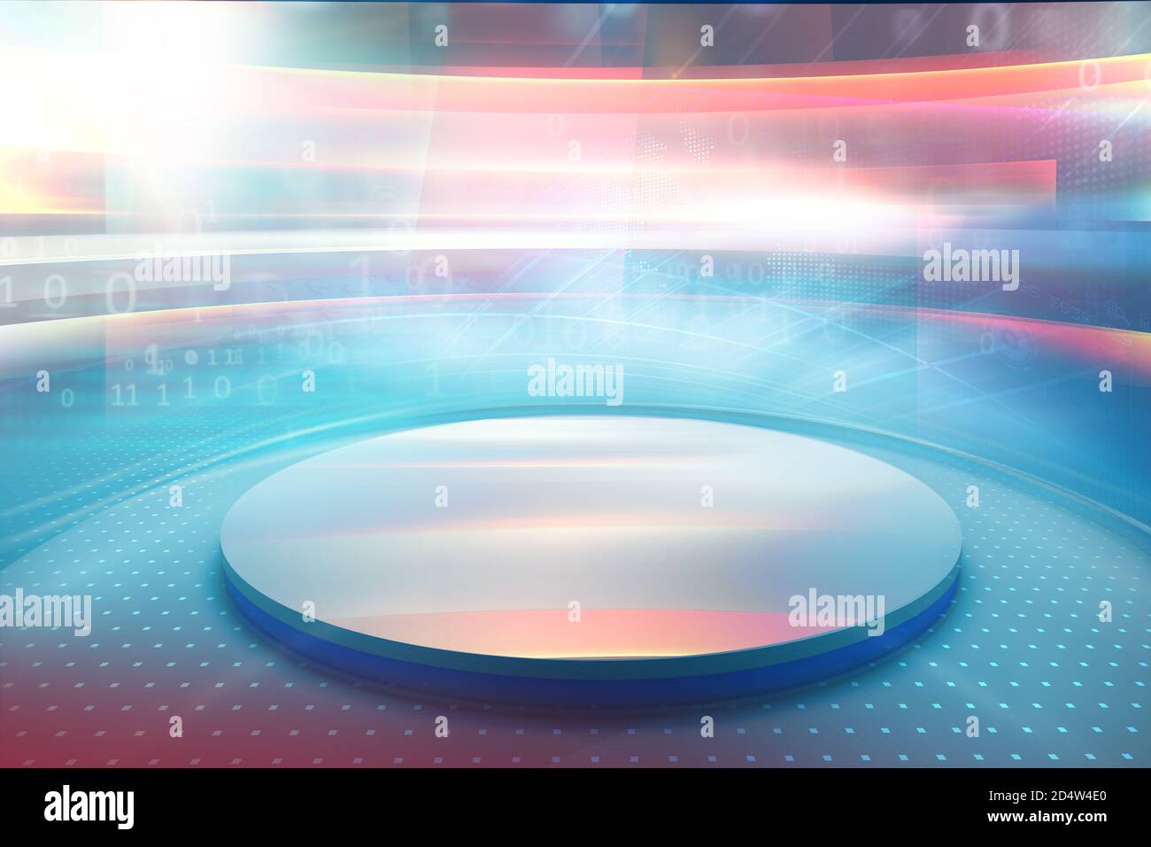 Abstract high tech stage background, floating digital numbers around ...