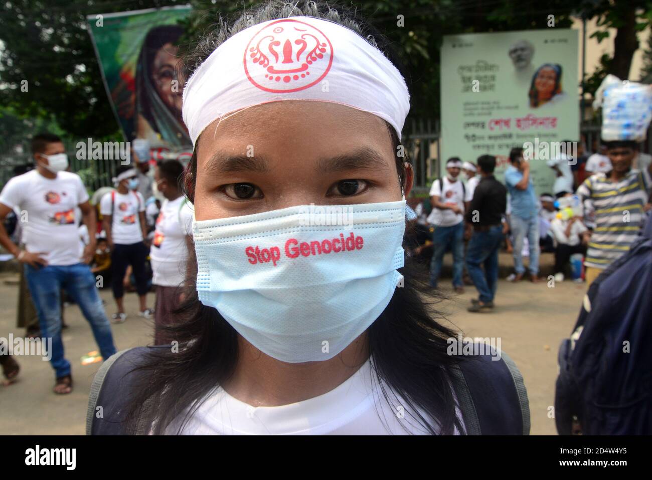 Bangladeshi Rakhine Community peoples stage a protest rally demanding ...